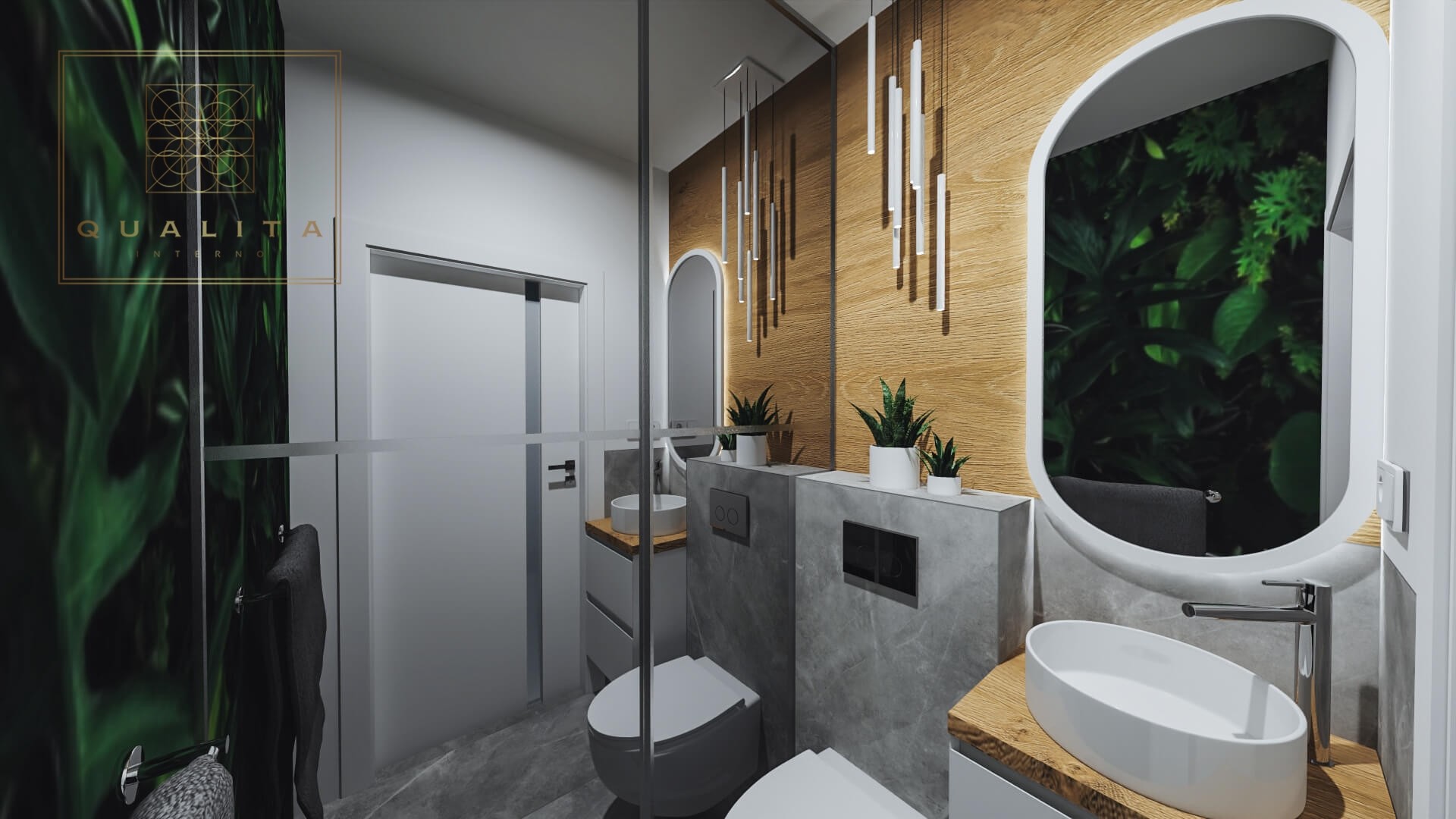 Łazienka 2m2 z szafą przesuwną - Qualita Interno