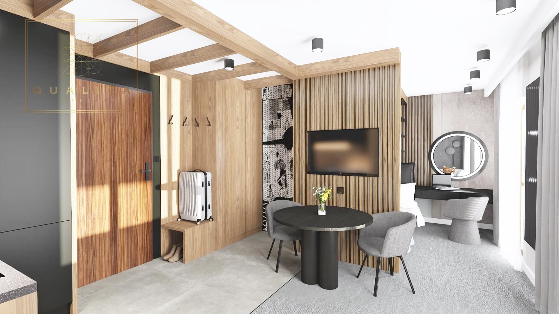 Qualita Interno - Kawalerka 25m2 projekt i aranżacja